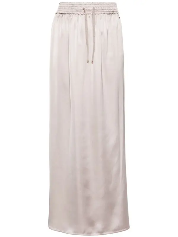 Herno Drawstring-waist Satin Midi Skirt