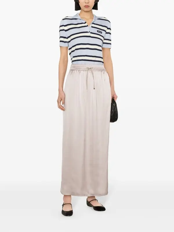 Herno Drawstring-waist Satin Midi Skirt