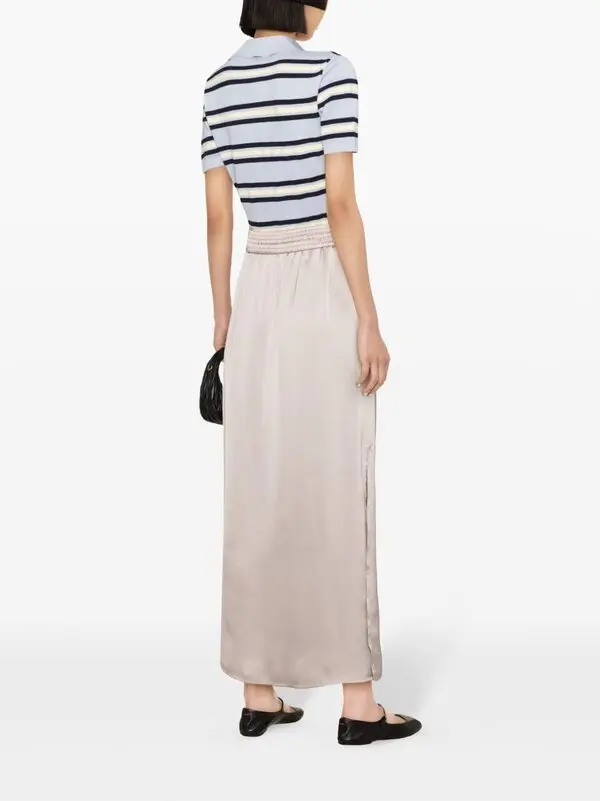 Herno Drawstring-waist Satin Midi Skirt