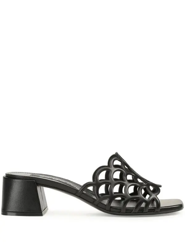 SERGIO ROSSI 45mm Mermaid Leather Mules