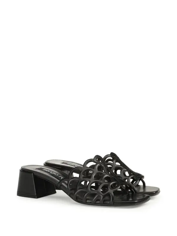 SERGIO ROSSI 45mm Mermaid Leather Mules