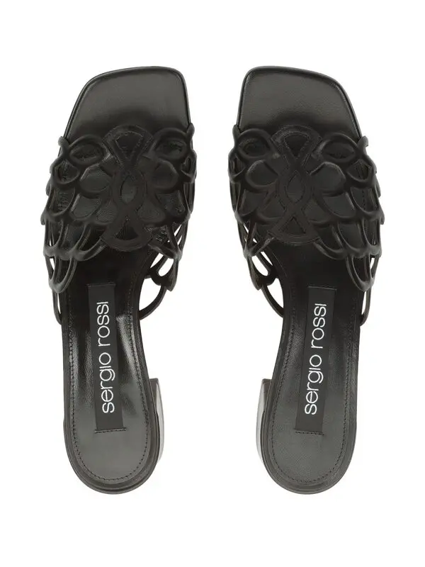 SERGIO ROSSI 45mm Mermaid Leather Mules