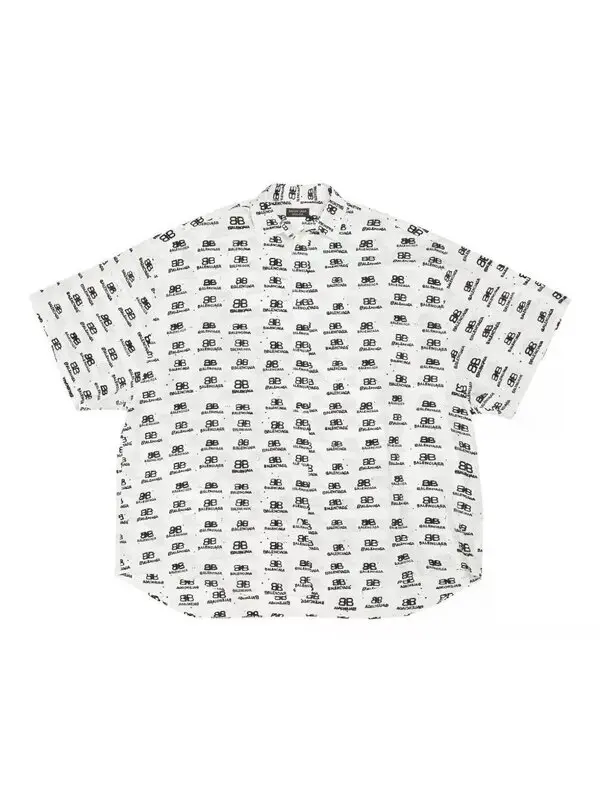 Balenciaga Monogram-pattern Print Shirt - White