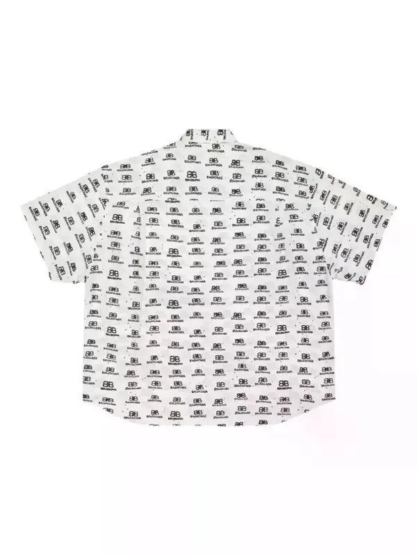 Balenciaga Monogram-pattern Print Shirt - White