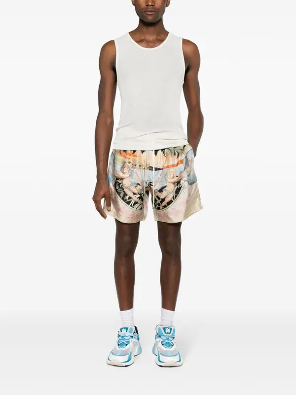 Amiri Short Silk Shorts - Neutrals
