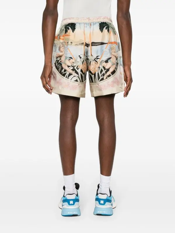 Amiri Short Silk Shorts - Neutrals