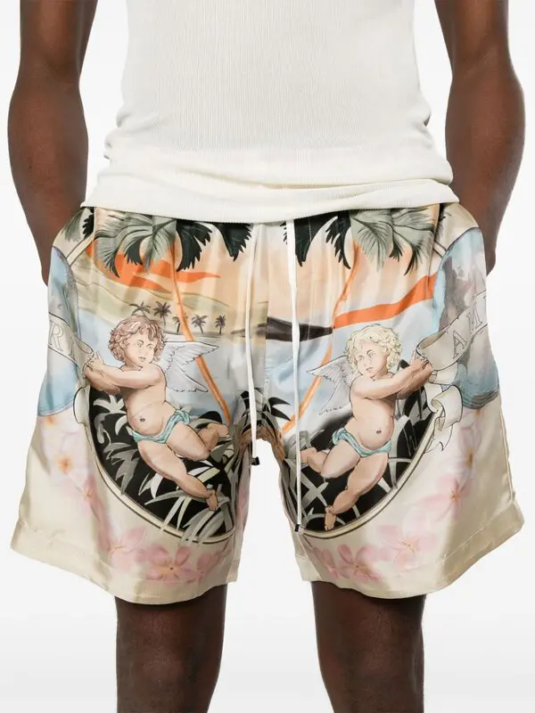 Amiri Short Silk Shorts - Neutrals