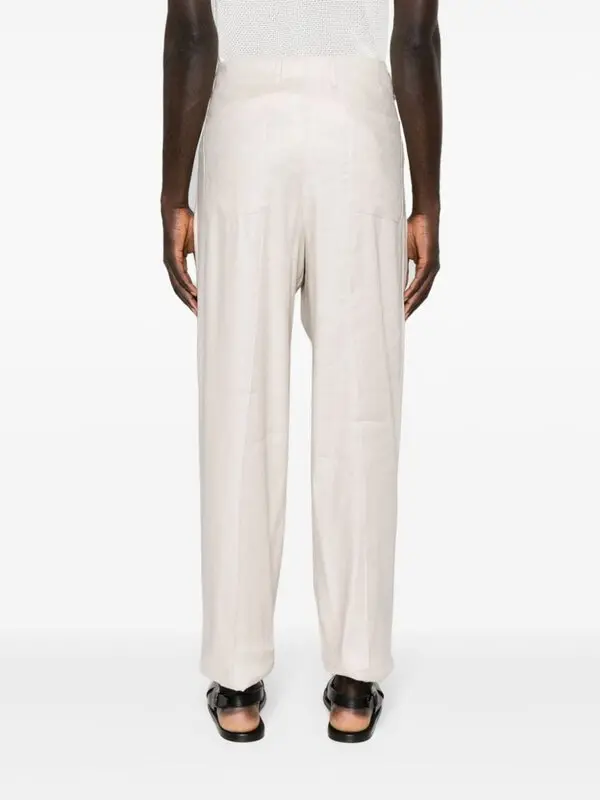 LARDINI Linen-blend Tapered Trousers
