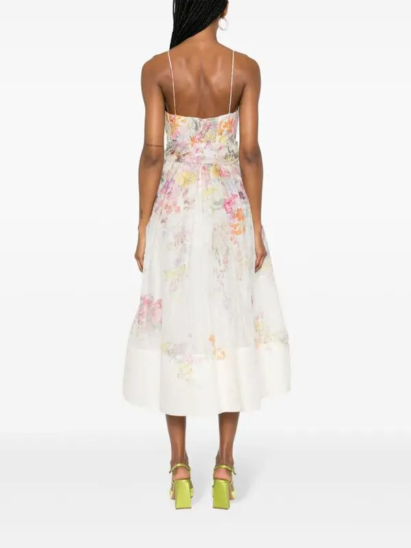 Zimmermann Natura Corset Midi Dress In White - 59% Off | Editorialist