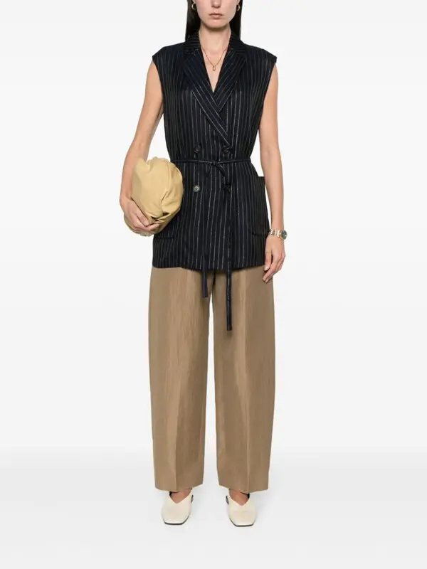 Brunello Cucinelli Pinstripe-pattern Belted Waistcoat