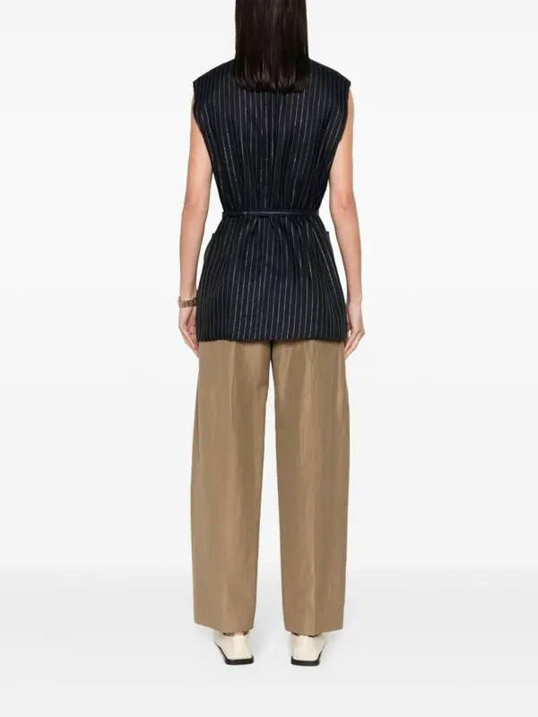Brunello Cucinelli Pinstripe-pattern Belted Waistcoat