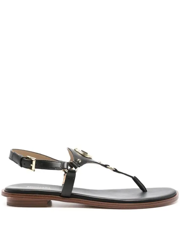 Michael Kors Casey Leather Sandals - Black