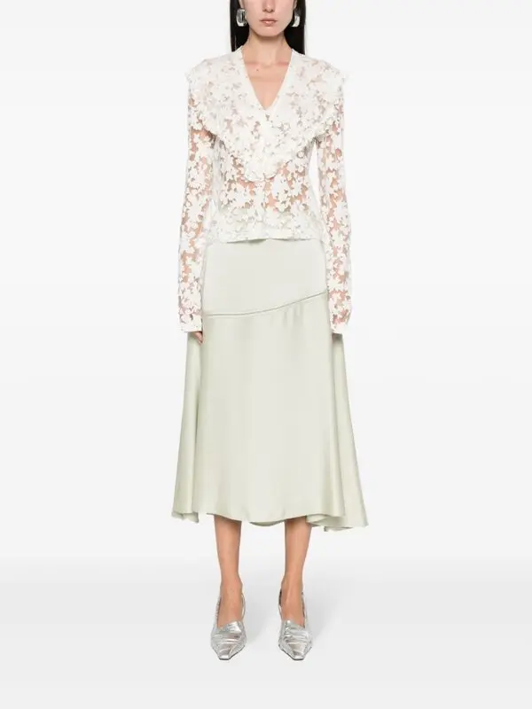 Philosophy Di Lorenzo Serafini Floral-devoré Semi-sheer Blouse