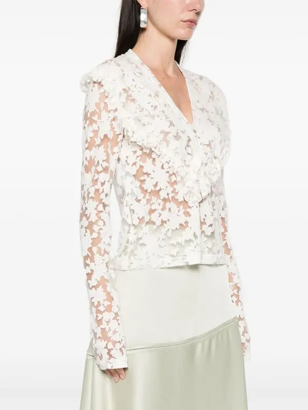 Philosophy Di Lorenzo Serafini Floral-devoré Semi-sheer Blouse
