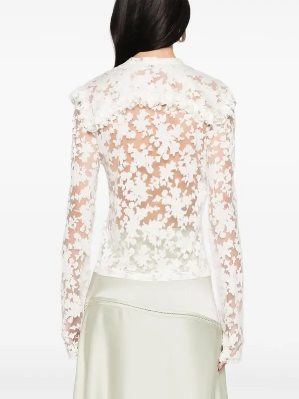 Philosophy Di Lorenzo Serafini Floral-devoré Semi-sheer Blouse