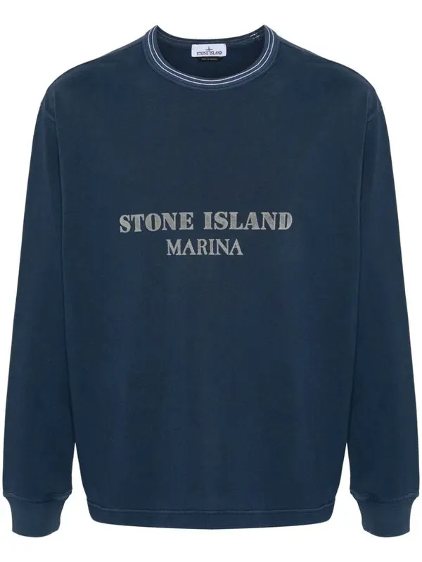 Stone Island Logo-print Cotton Sweatshirt