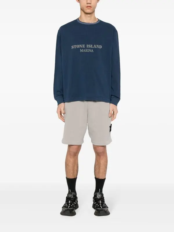 Stone Island Logo-print Cotton Sweatshirt