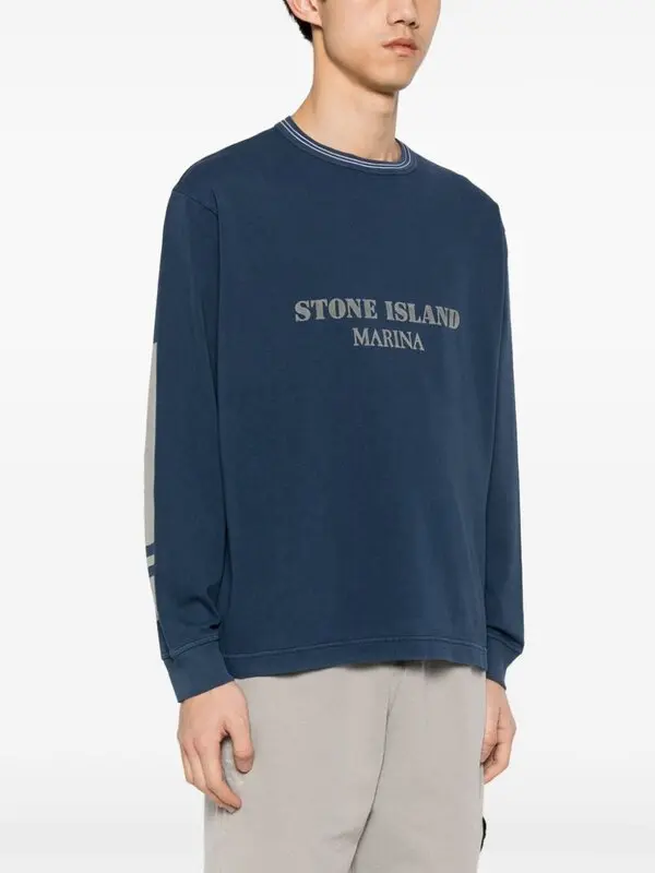 Stone Island Logo-print Cotton Sweatshirt