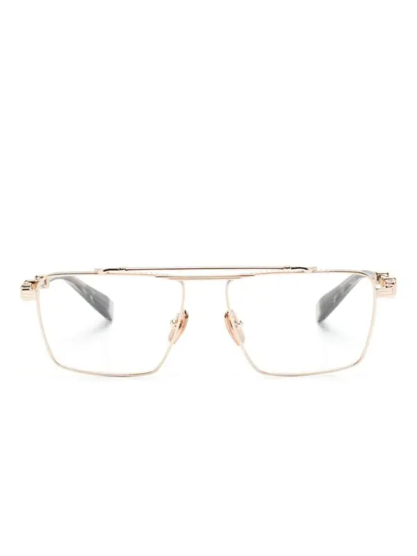 Balmain Brigade Vi Square-frame Glasses - Gold