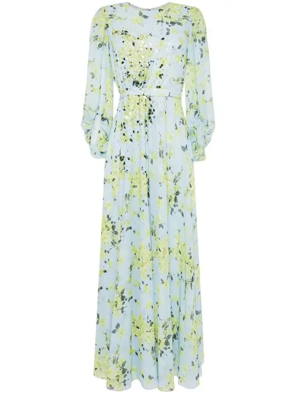 Sachin & Babi Bianca Chiffon Gown - Blue