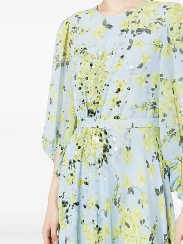 Sachin & Babi Bianca Chiffon Gown - Blue