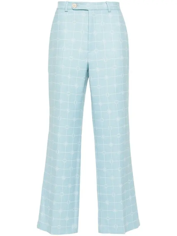 Casablanca Logo Windowpane Straight Trousers