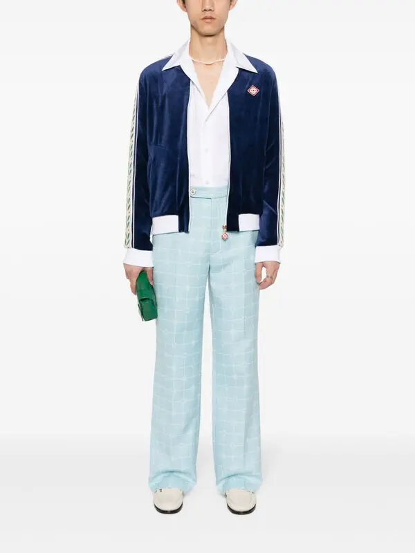 Casablanca Logo Windowpane Straight Trousers