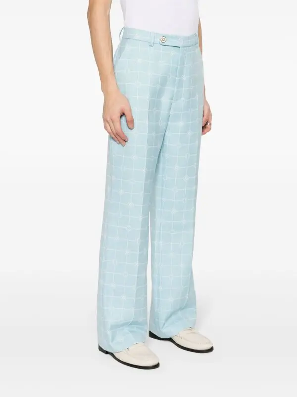 Casablanca Logo Windowpane Straight Trousers