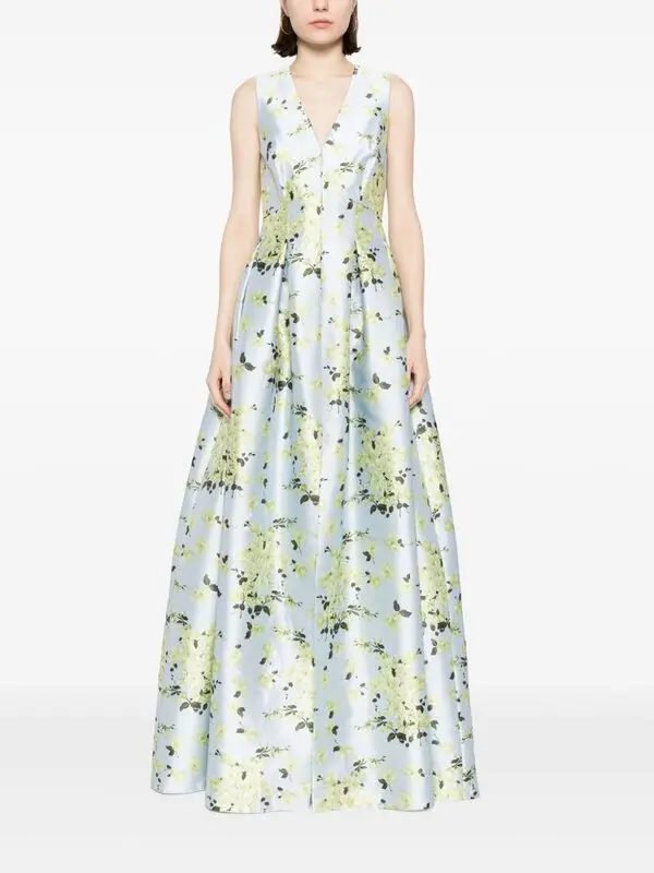 Sachin & Babi Brooke Floral-print Gown - Blue