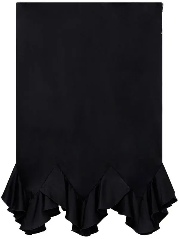 Stella McCartney Ruffled Satin Midi Skirt - Black