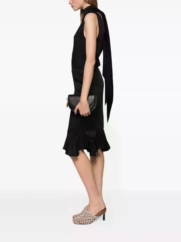 Stella McCartney Ruffled Satin Midi Skirt - Black
