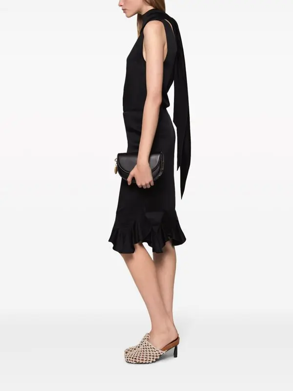 Stella McCartney Ruffled Satin Midi Skirt - Black
