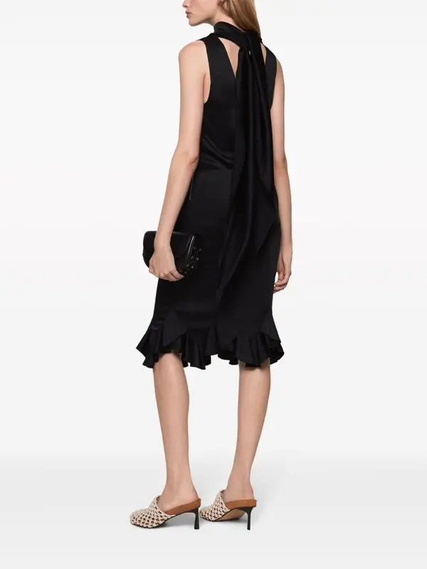 Stella McCartney Ruffled Satin Midi Skirt - Black