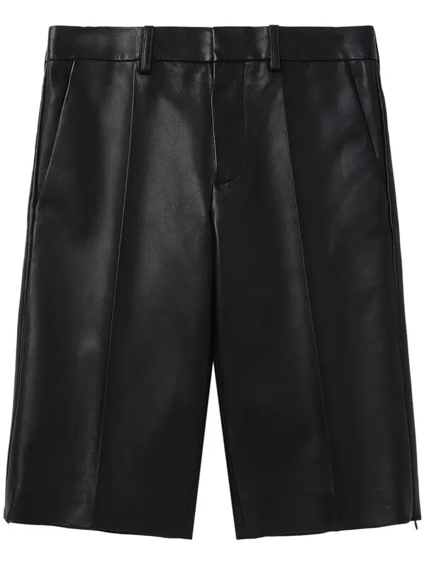 Helmut Lang Leather Knee-length Shorts