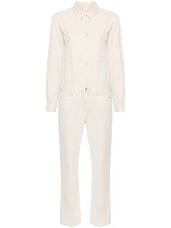 Isabel Marant Étoile Imane Long-sleeve Denim Jumpsuit - Neutrals