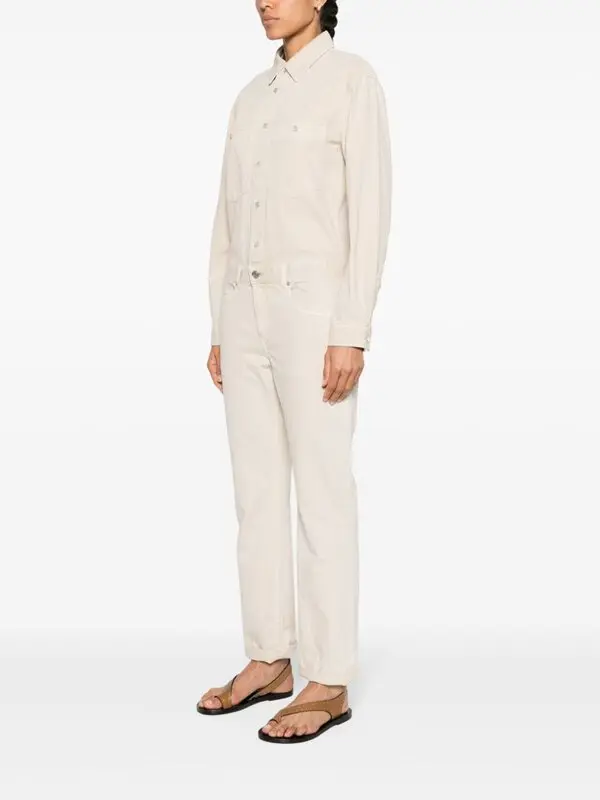 Isabel Marant Étoile Imane Long-sleeve Denim Jumpsuit - Neutrals