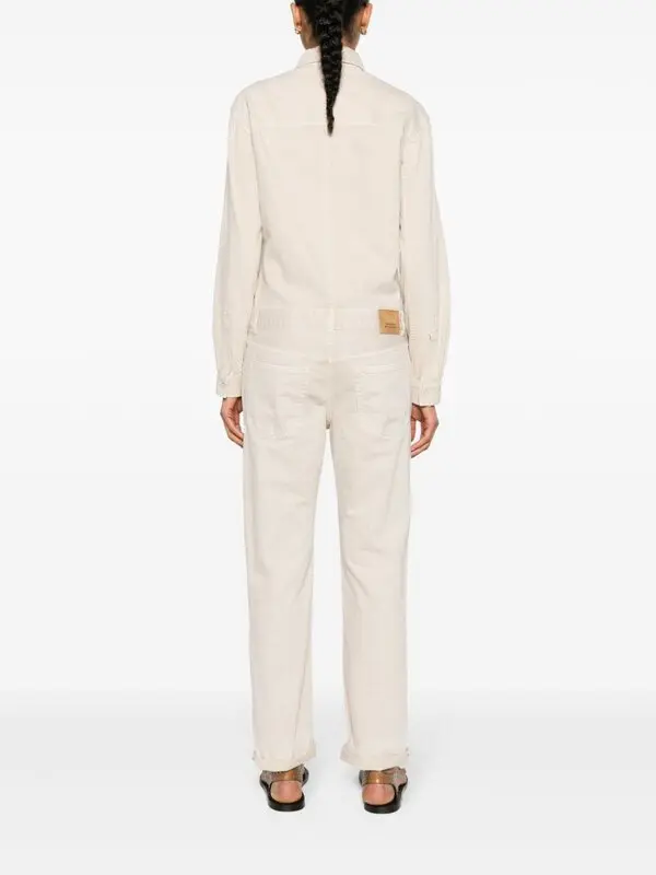 Isabel Marant Étoile Imane Long-sleeve Denim Jumpsuit - Neutrals