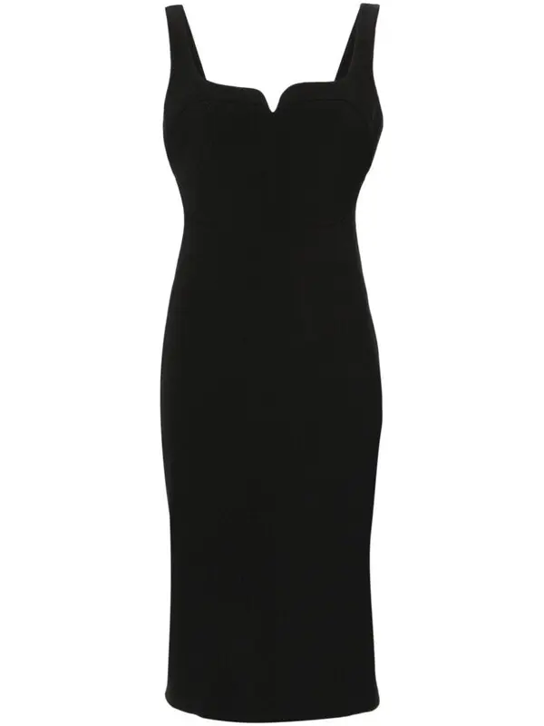 Victoria Beckham Zip-up Crepe Midi Dress