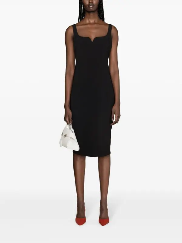 Victoria Beckham Zip-up Crepe Midi Dress