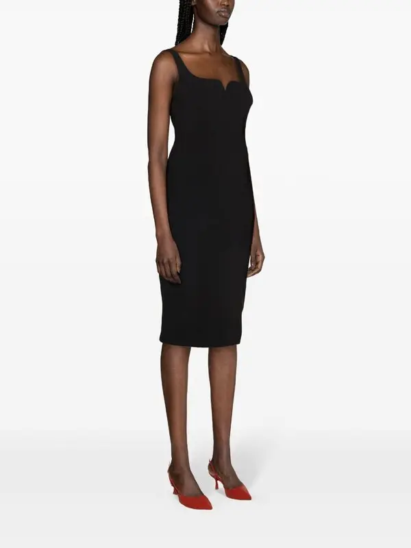 Victoria Beckham Zip-up Crepe Midi Dress