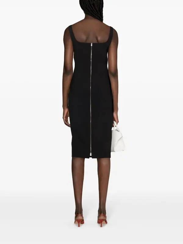 Victoria Beckham Zip-up Crepe Midi Dress