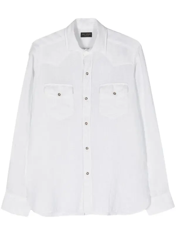 DELL'OGLIO Classic-collar Linen Shirt