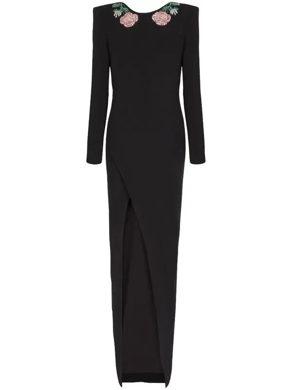 Balmain Sequinned Backless Gown