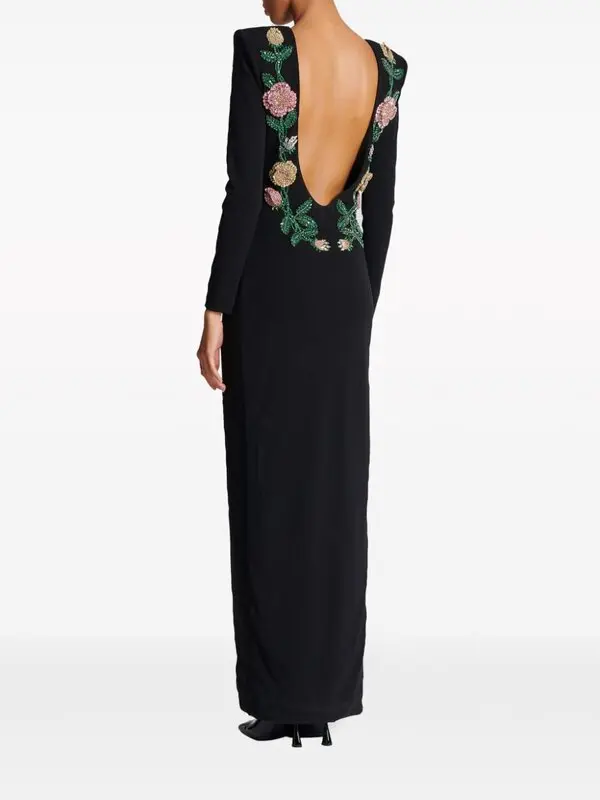 Balmain Sequinned Backless Gown