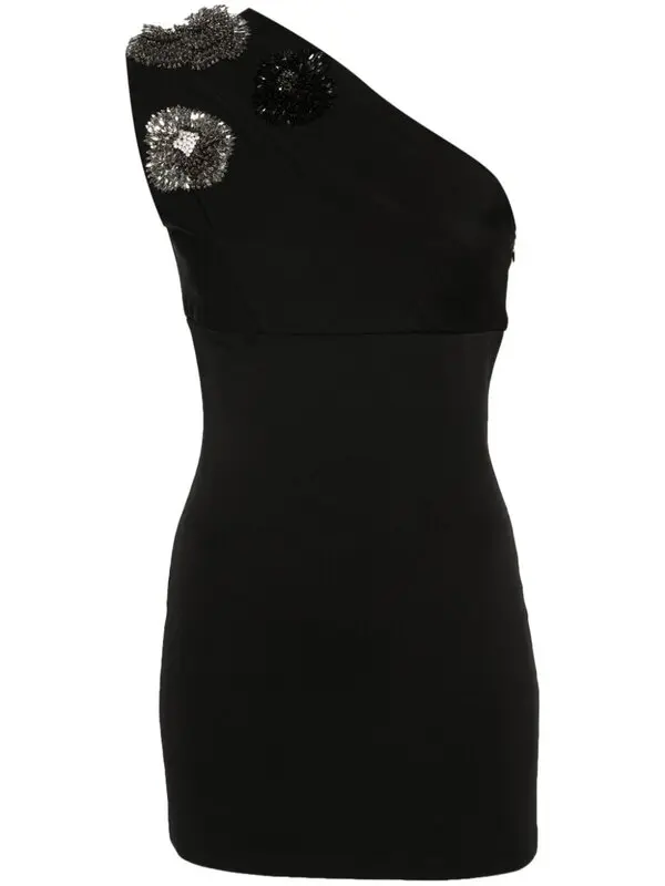 Balmain Crystal-embellished One-shoulder Mini Dress