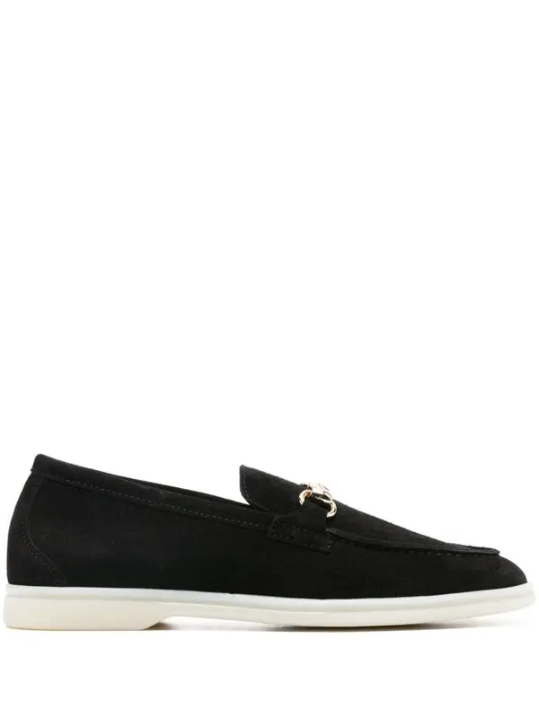 SCAROSSO Lilia Suede Loafers - Black
