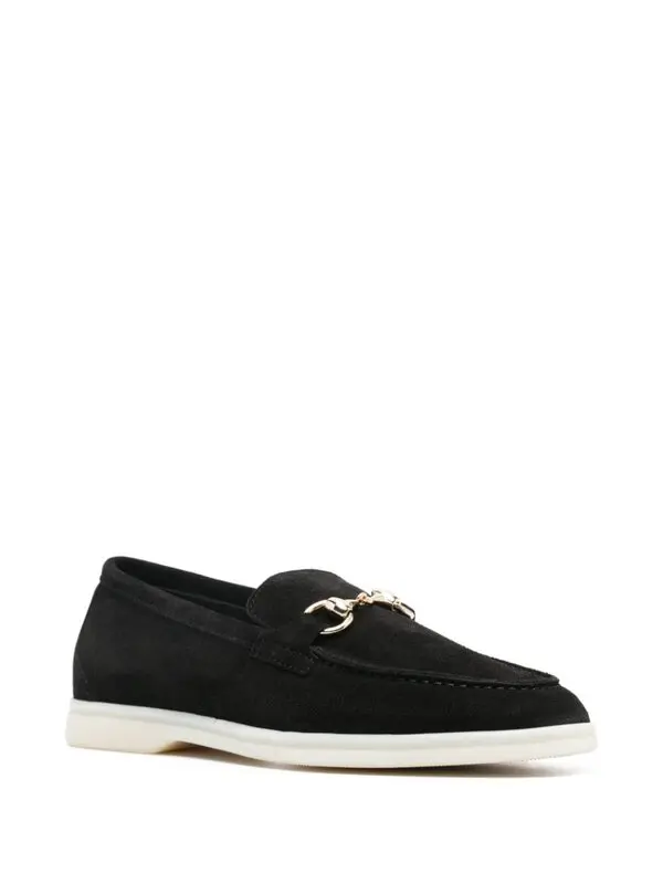 SCAROSSO Lilia Suede Loafers - Black