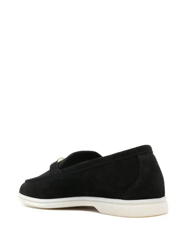 SCAROSSO Lilia Suede Loafers - Black