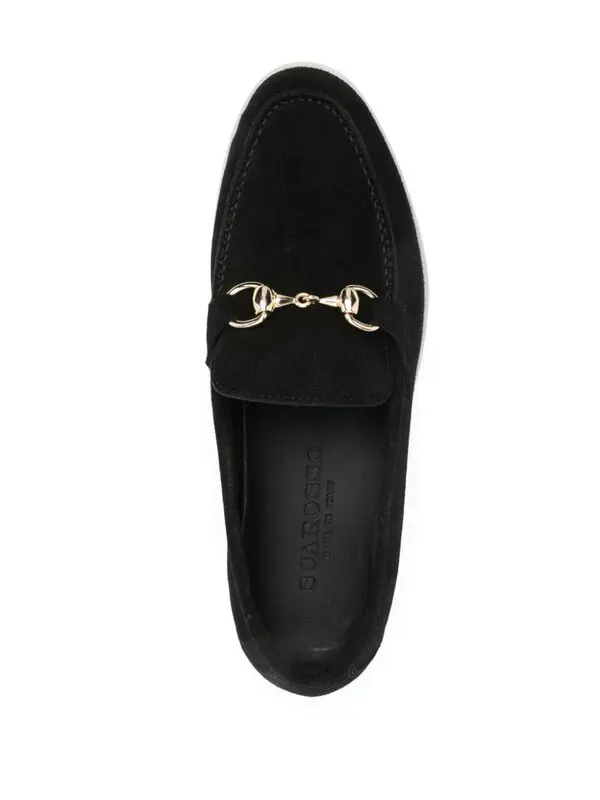 SCAROSSO Lilia Suede Loafers - Black