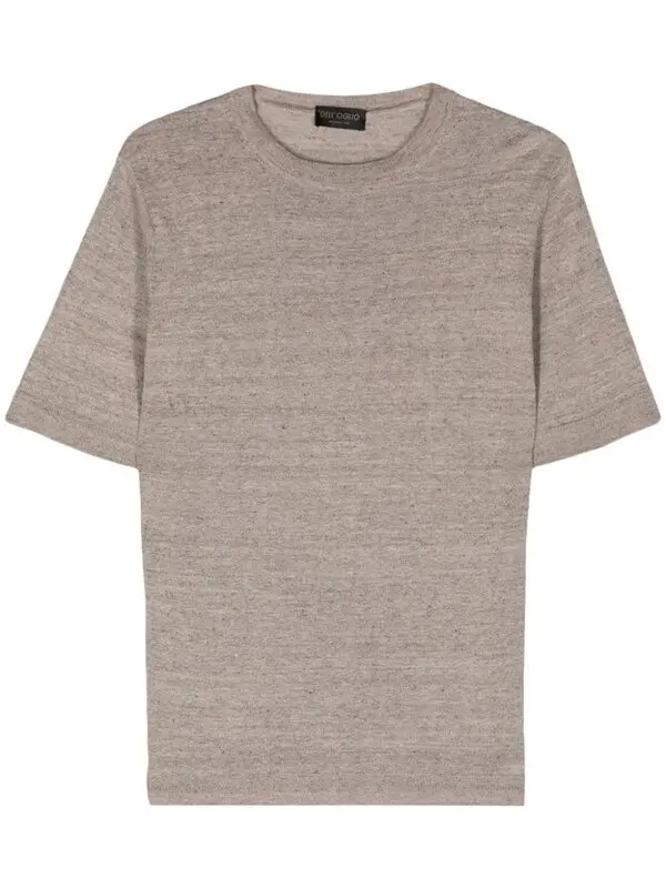 DELL'OGLIO Crew-neck Speckle-knit T-shirt